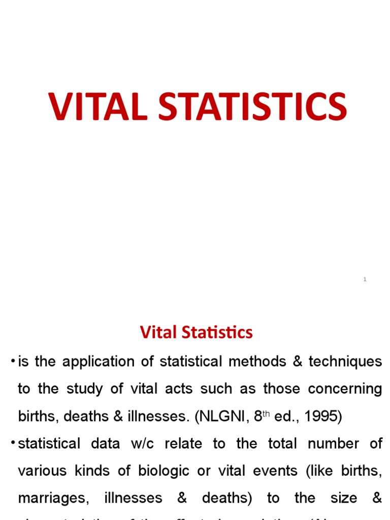 Vital Statistics | PDF | Mortality Rate | Prevalence