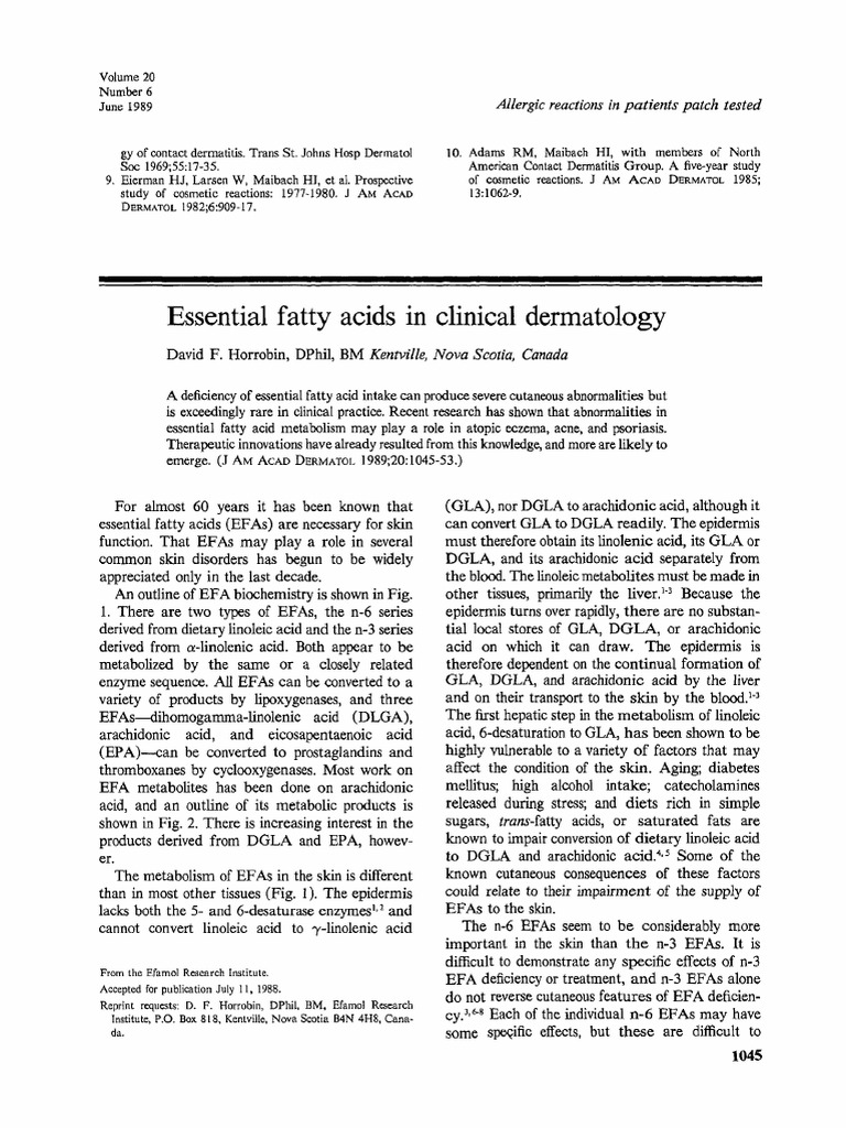 Essential Fatty Acids Deficiency
