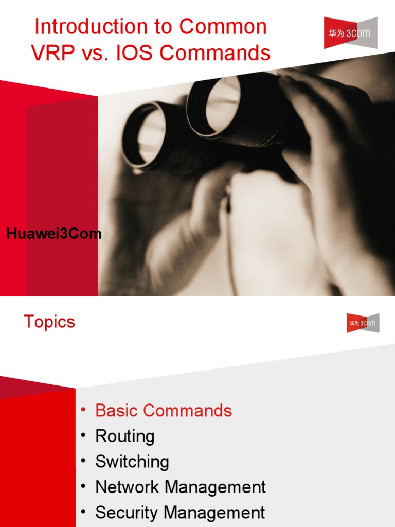 Introduction To Common VRP vs. IOS Commands: Huawei3Com | PDF | Ip ...