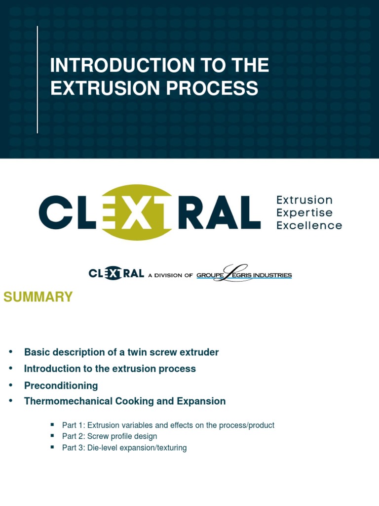CLEXTRAL Extrusion Process PDF | PDF | Extrusion | Chemistry