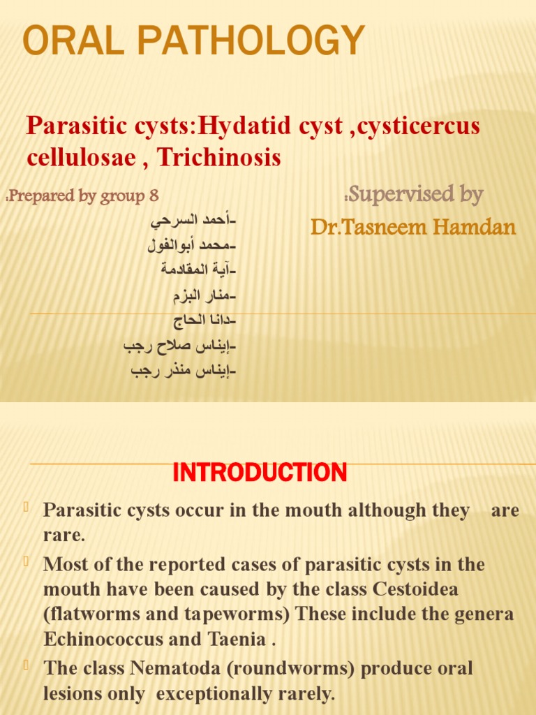 Group 8 Parasitic Cysts | PDF | Medical Specialties | Clinical Medicine
