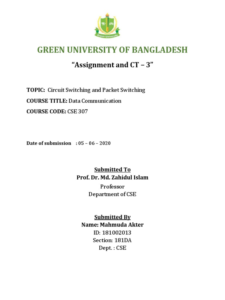 Circuit Switching and Packet Switching | PDF | Packet Switching ...