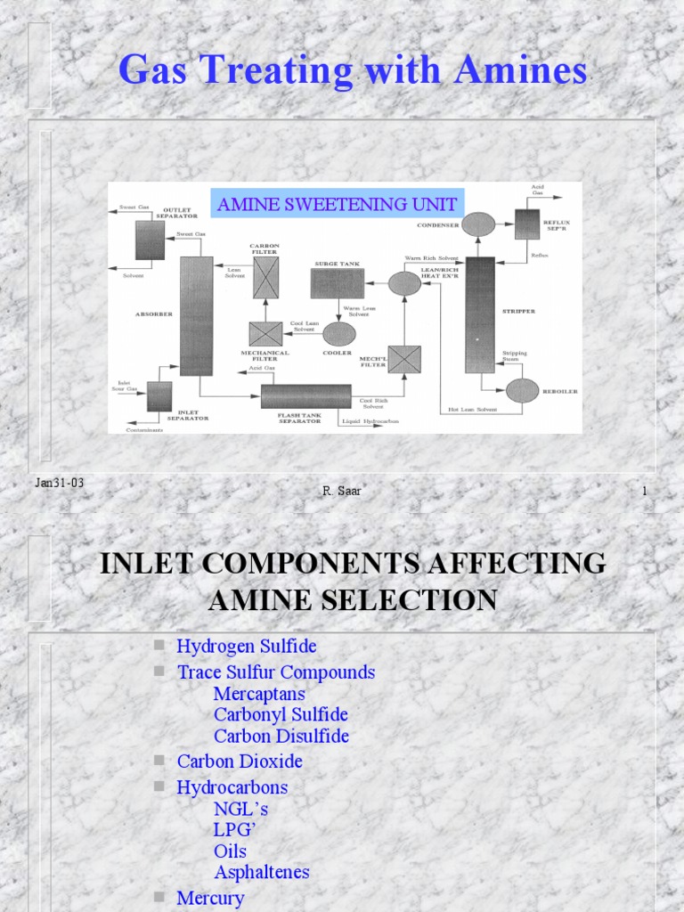 Gas Treating With Amines: Amine Sweetening Unit | PDF | Chemical ...
