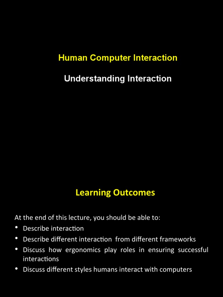 4 HCI Understanding Interactions | PDF | Menu (Computing) | Graphical ...
