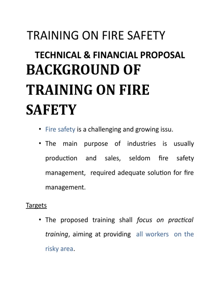 Background of Training On Fire Safety | PDF | Fire Safety | Prevention