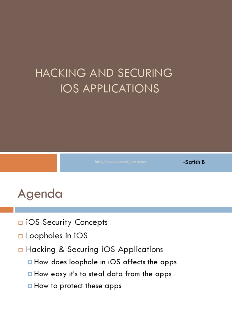 Hacking And Securing Ios Applications Pdf Ios Encryption