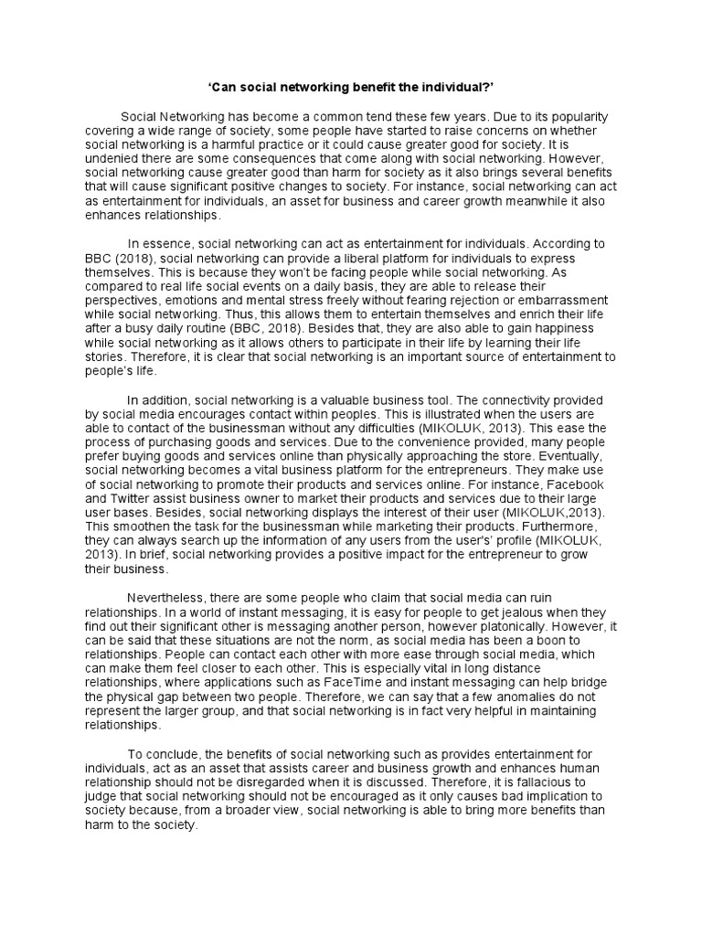 Can Social Networking Benefit The Individual | PDF | Social Networking ...
