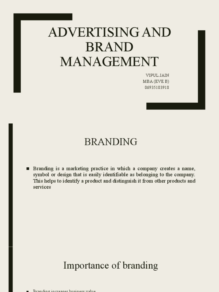 Advertising and Brand Management | PDF