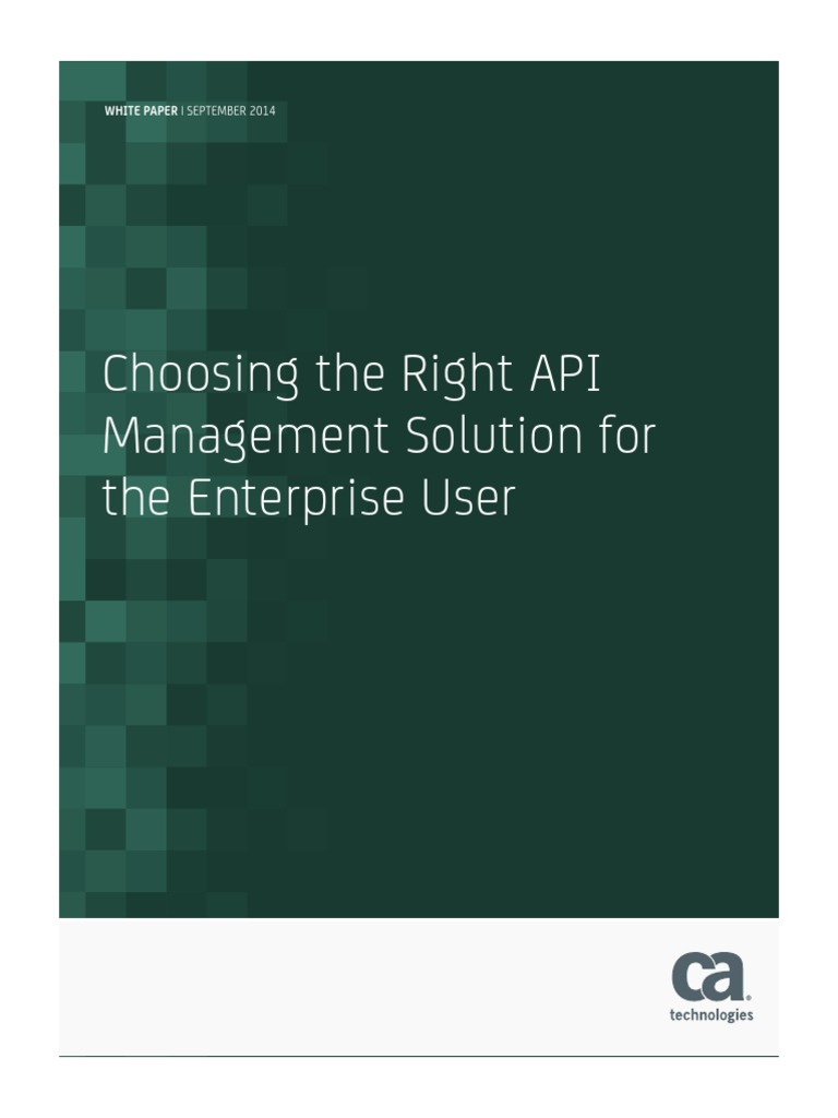 Choosing The Right Api Management Solution | PDF | Application ...