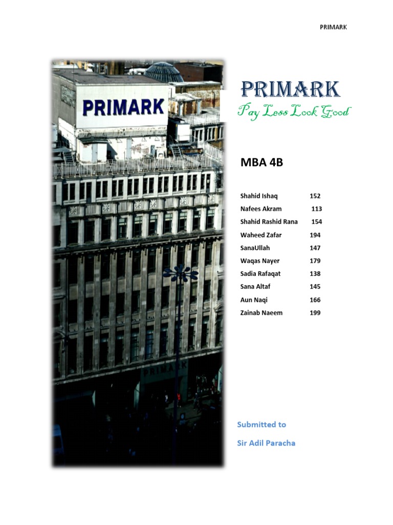 Primark Final Report | PDF | Retail | Tesco