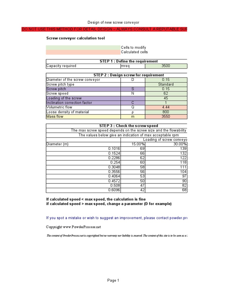 Screw Conveyor Design | PDF | Screw | Nature
