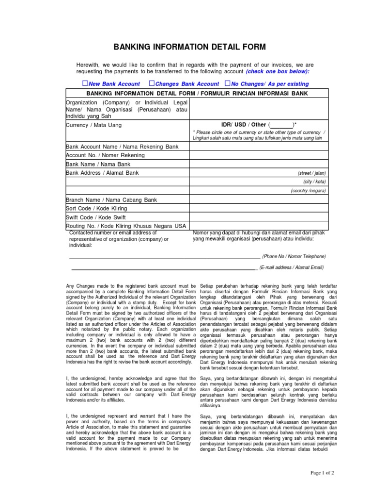 09.1 Vendor Bank Detail Form | PDF | Banking | Government Information