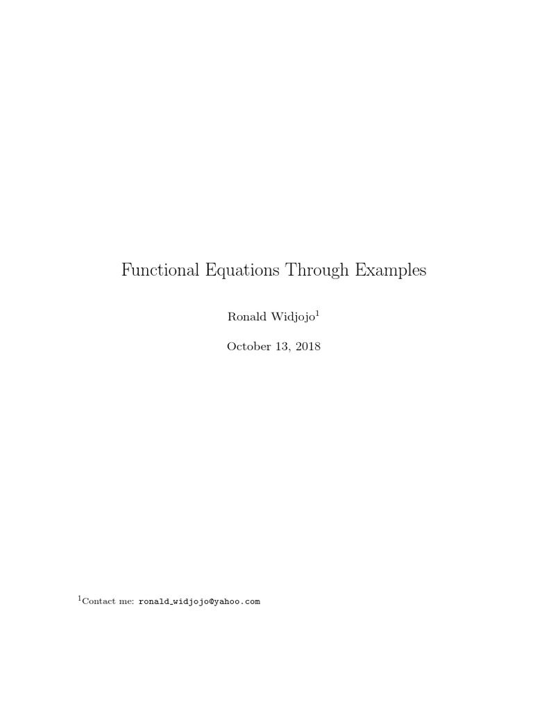 Functional Equation Through Examples | Download Free PDF | Integer ...