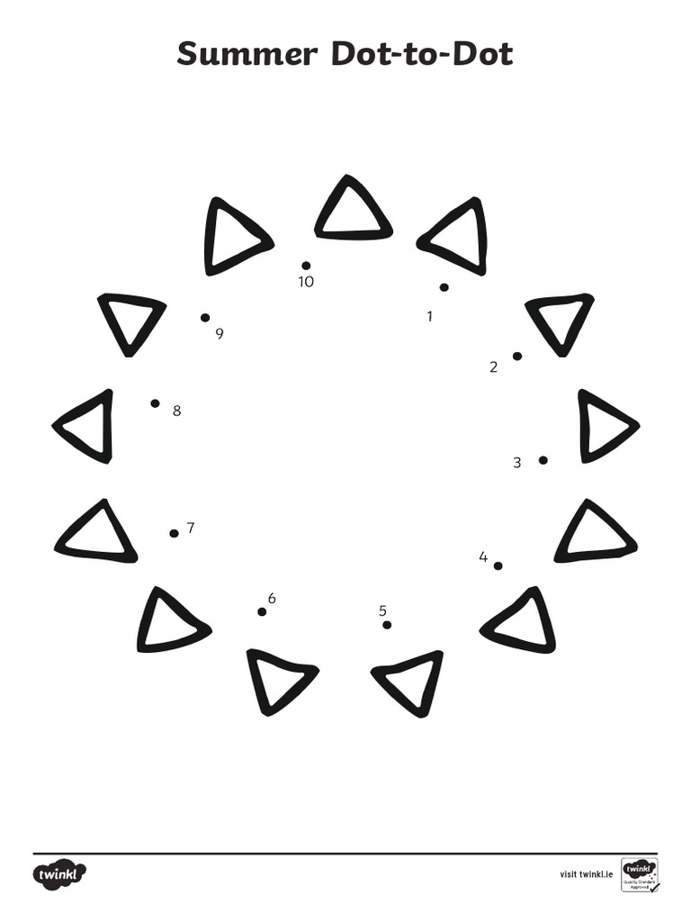 Summer Dot-to-Dot: Visit Twinkl - Ie | PDF