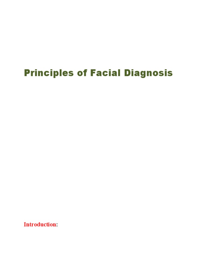 Principles of Facial Diagnosis | PDF | Infection | Fever