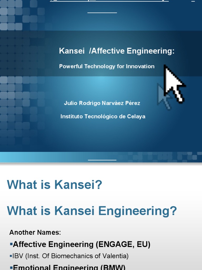 Kansei /affective Engineering:: Powerful Technology For Innovation | PDF | Engineering ...