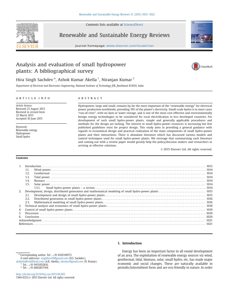 Renewable and Sustainable Energy Reviews: Hira Singh Sachdev, Ashok ...