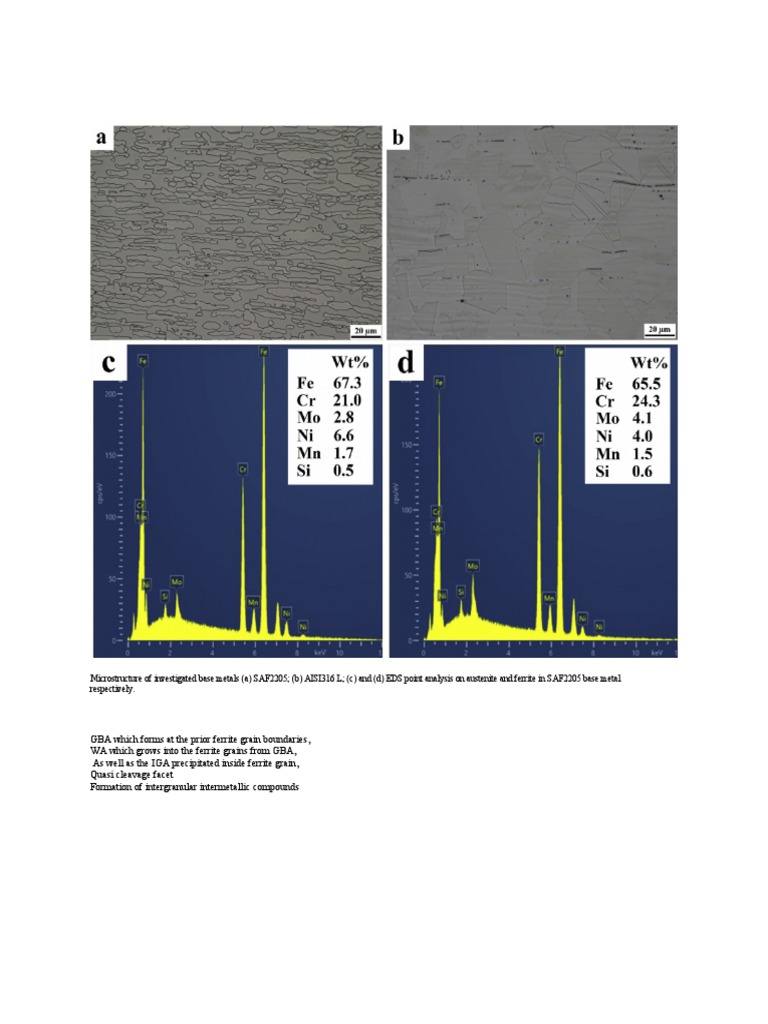 Microstructure Analysis of SAF2205, AISI316 L, and Welded Duplex 2205 ...