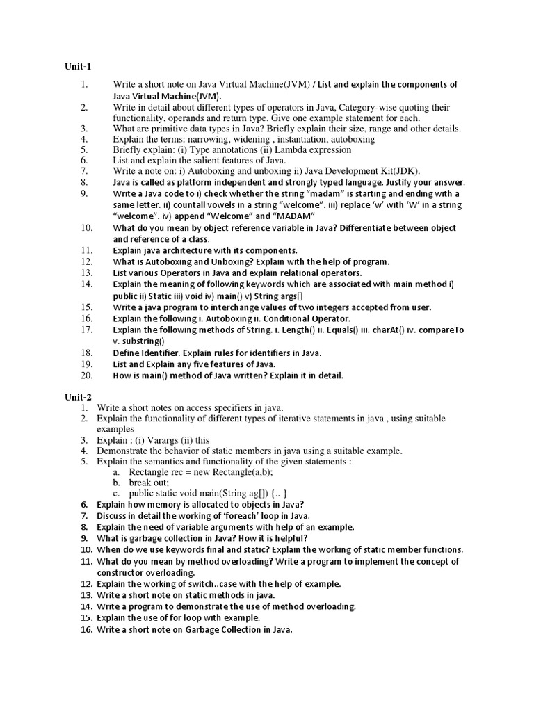 CoreJava QB | PDF | Method (Computer Programming) | Class (Computer Programming)