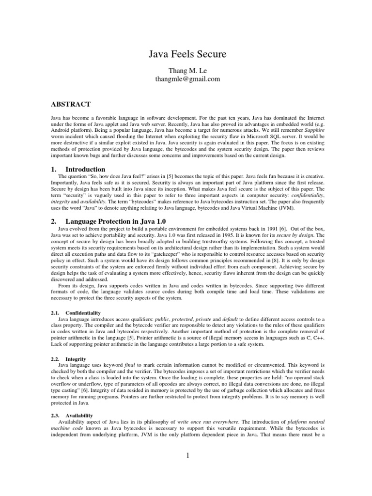 Java Feels Secure | PDF | Java Virtual Machine | Class (Computer Programming)