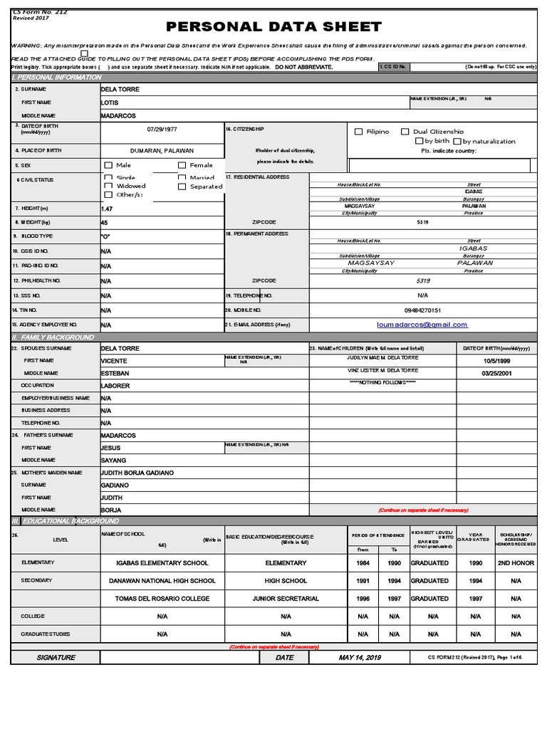 Personal Data Sheet | PDF | Passport | Justice