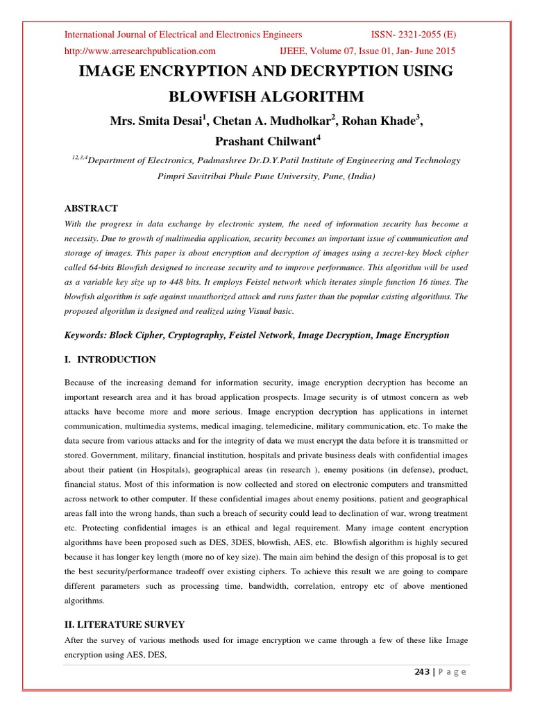 Image Encryption and Decryption Using Blowfish Algorithm | PDF | Cryptography | Security Engineering
