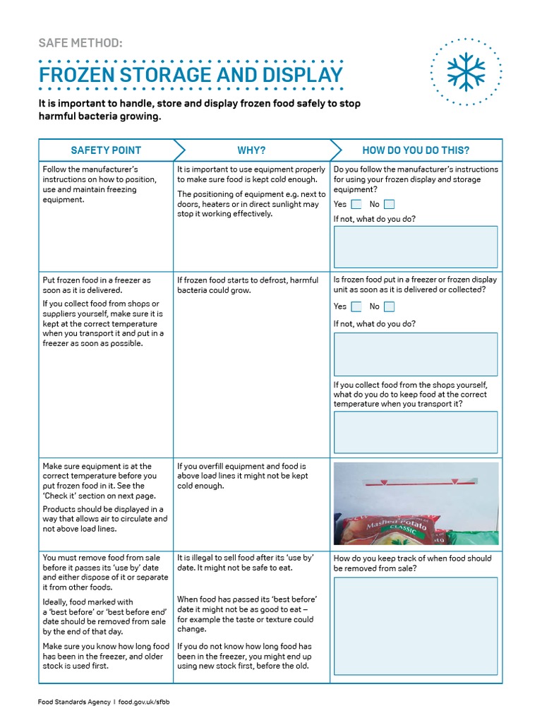 Frozen Storage and Display: Safe Method | PDF | Refrigerator | Thermometer
