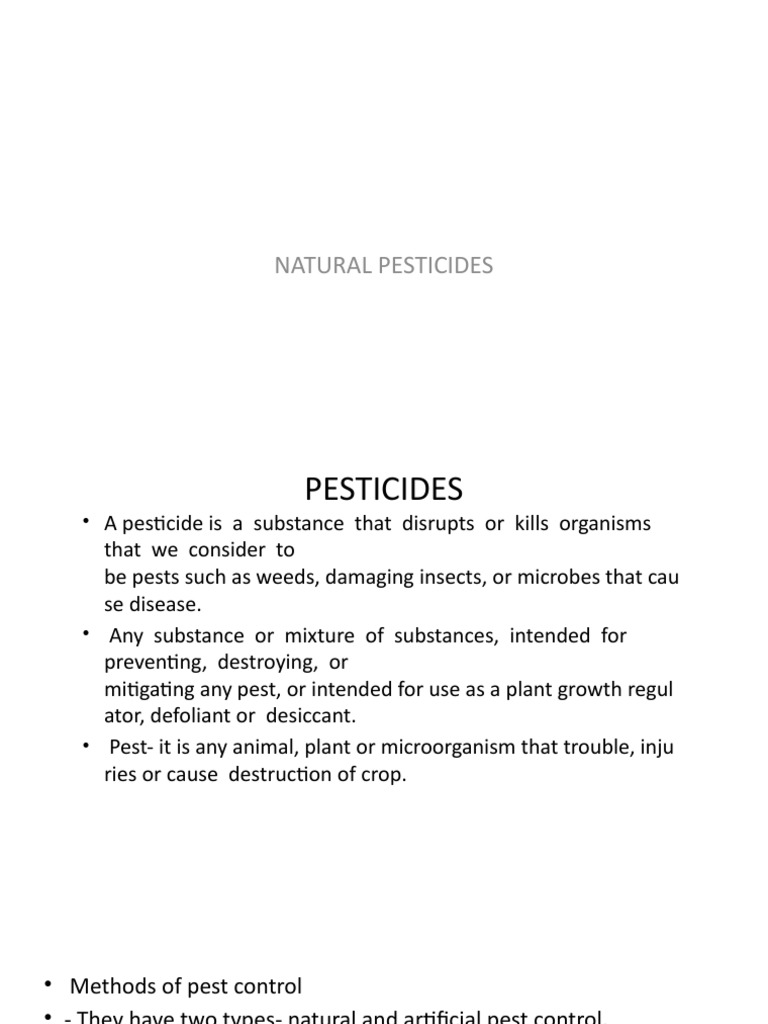 Natural Pesticides: Non-Toxic Methods for Controlling Pests | PDF ...