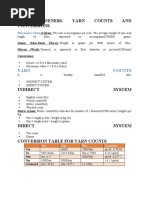 Weaving Calculations & Formulas | PDF | Yarn | Textiles