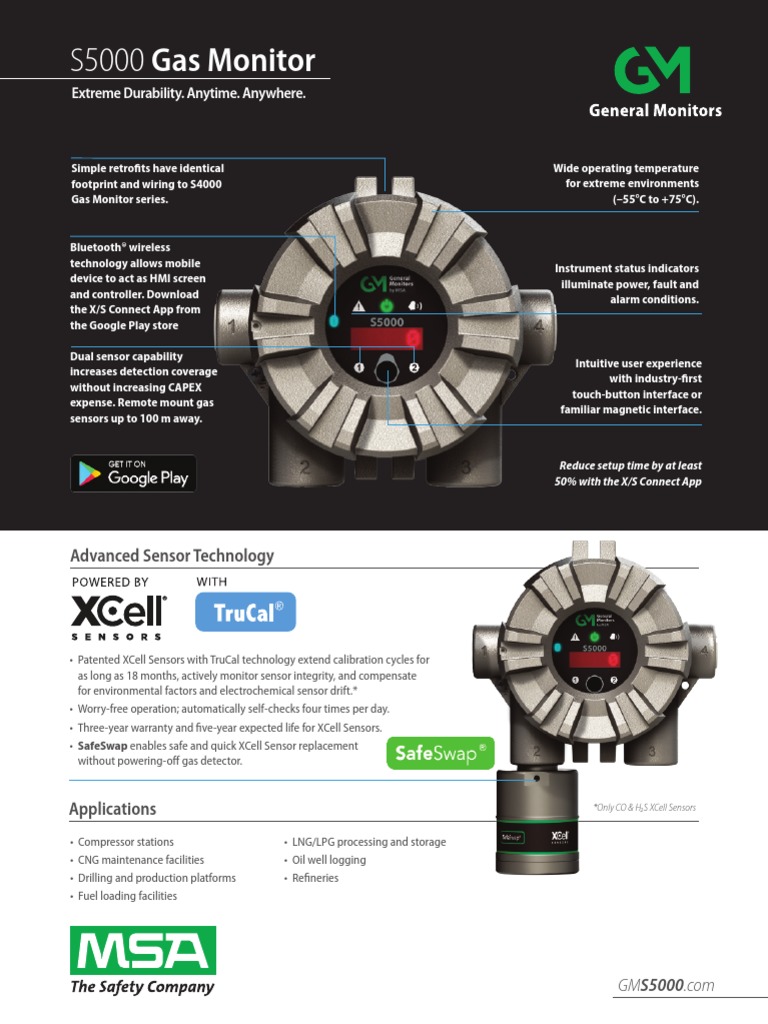 S5000 Gas Monitor: Extreme Durability. Anytime. Anywhere | PDF | Sensor ...
