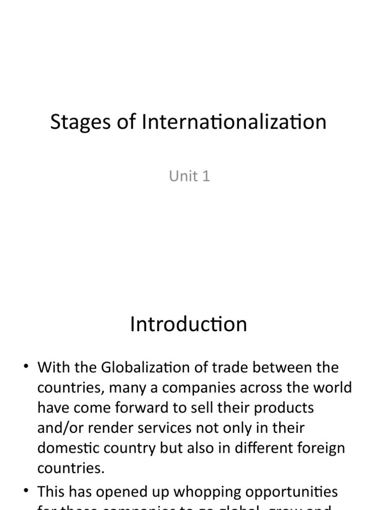 Stages of Internationalization Explained | PDF | Multinational ...