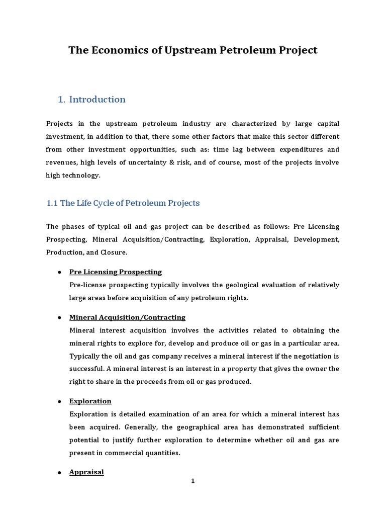 The Economics of Upstream Petroleum Project | PDF | Hydrocarbon ...