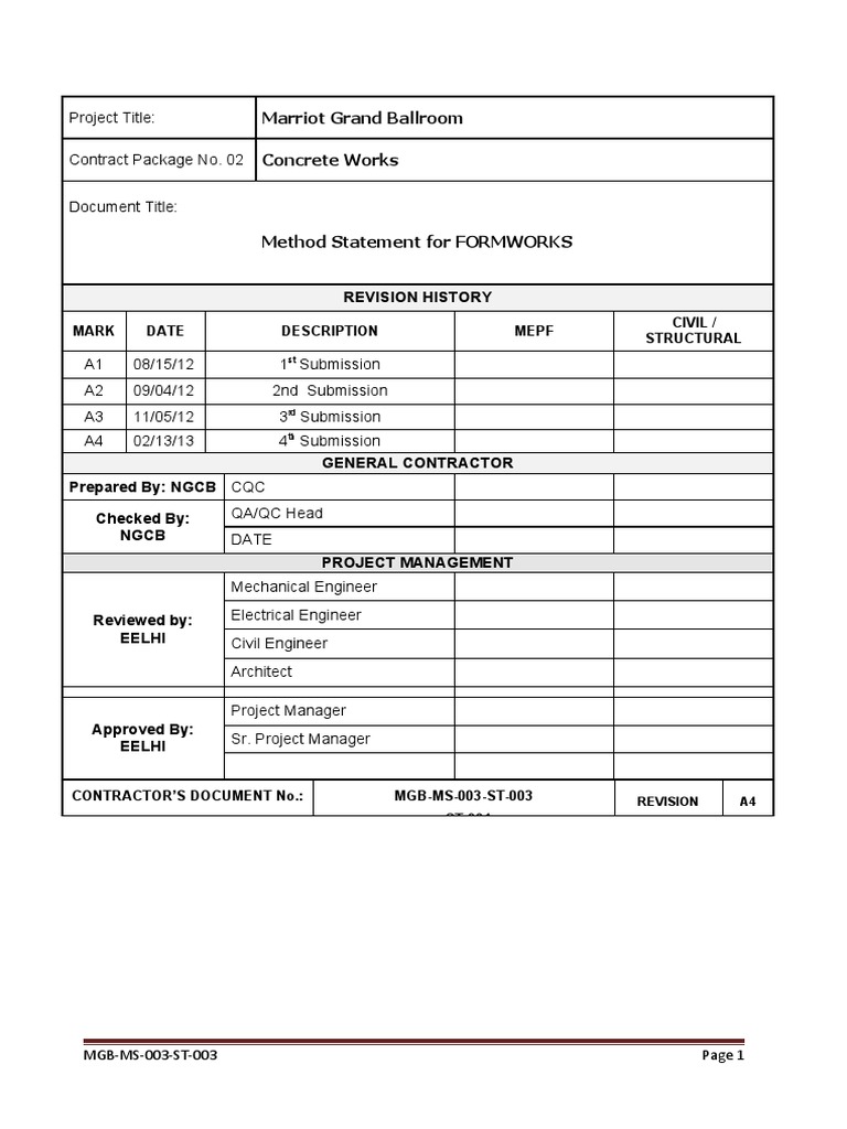 MS For Form - Works | PDF | Quality Assurance | Beam (Structure)