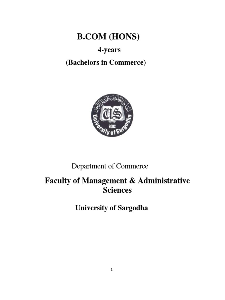 B Com (Hons) Semester System Course Outline PDF | PDF | Bookkeeping ...