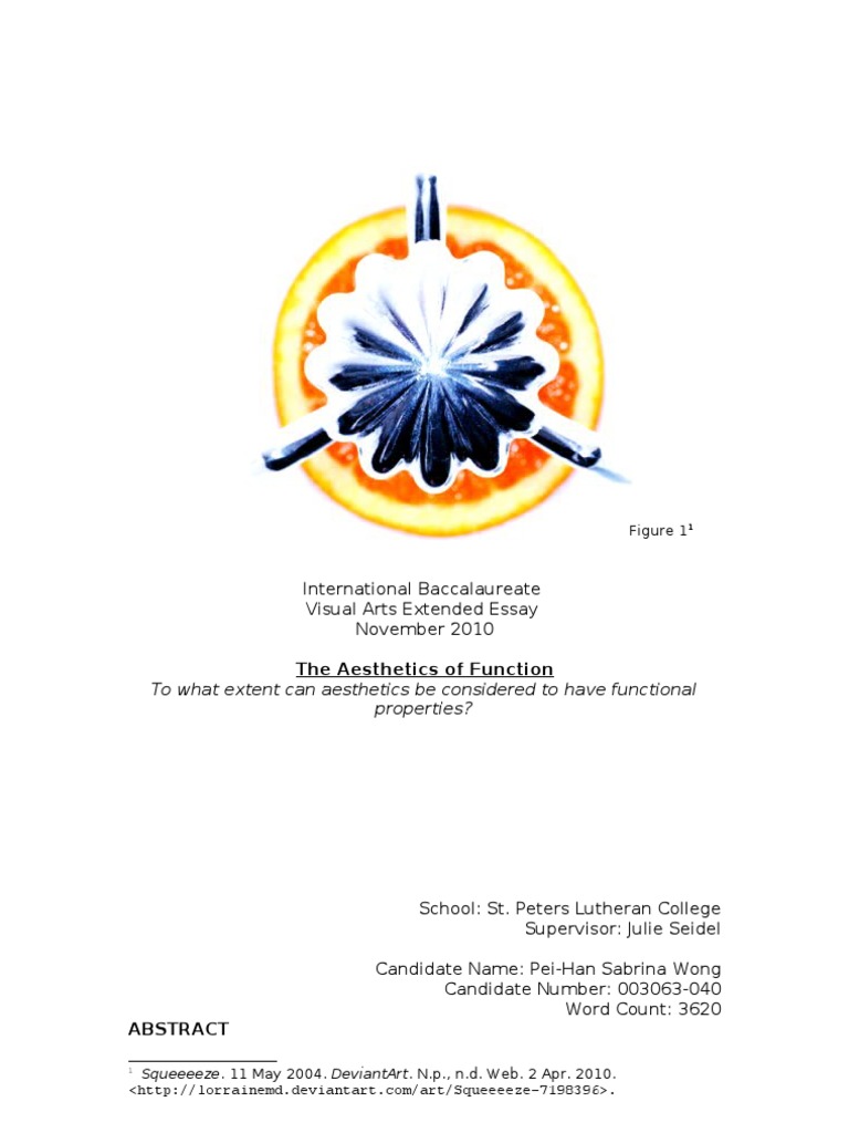 Visual Arts Extended Essay - The Aesthetics of Function | Aesthetics ...