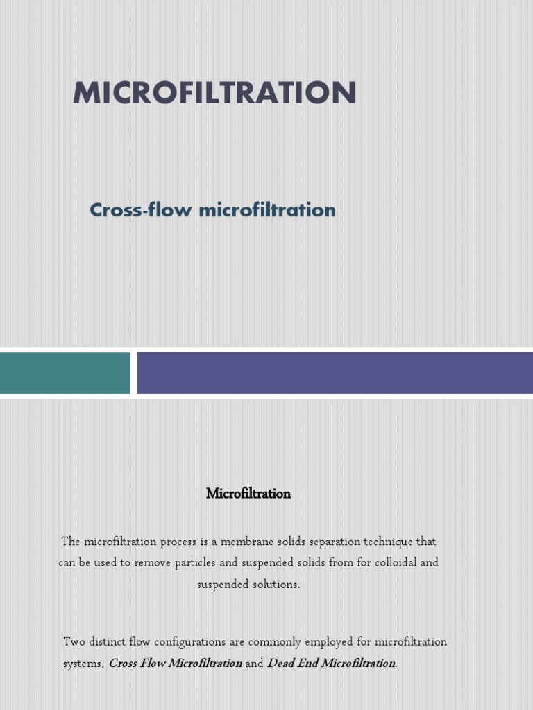 Cross-Flow Microfiltration | PDF | Membrane | Unit Operations