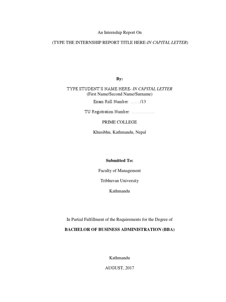 BBA Internship Report Guidelines | PDF | Academic Degree | Vocational ...
