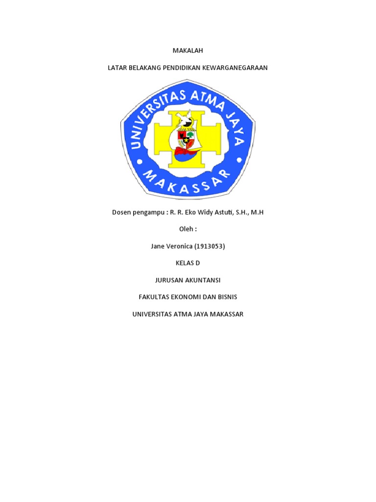 Makalah PKN Latar Belakang Pendidikan Kewarganegaraan | PDF