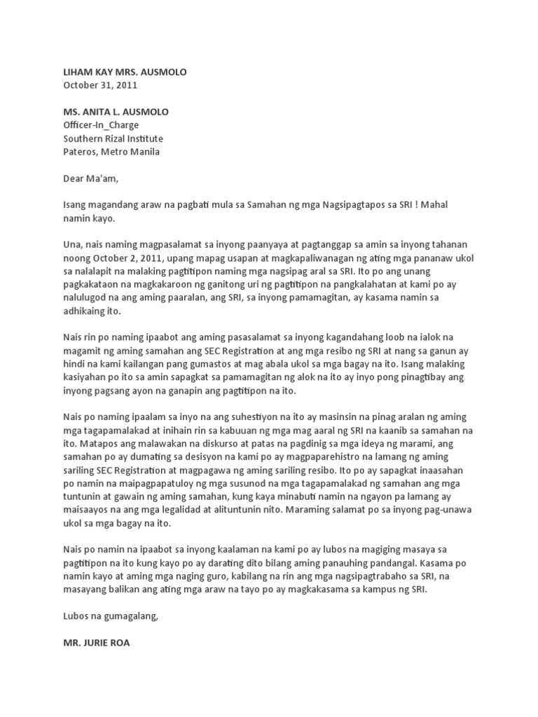 Liham at Pagpapakilala | PDF