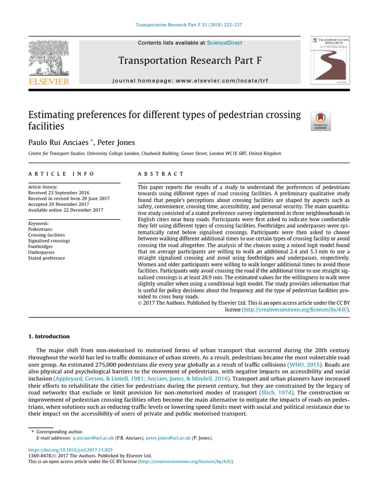 Transportation Research Part F: Paulo Rui Anciaes, Peter Jones | PDF ...