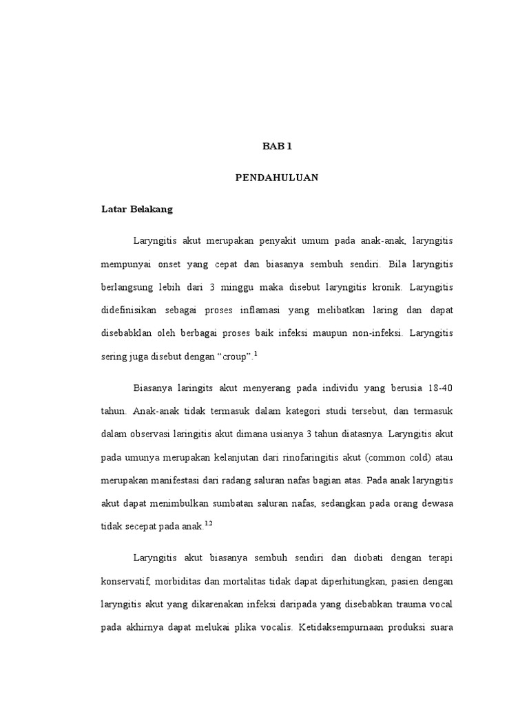 Laryngitis Akut: Penyebab, Gejala, dan Anatomi | PDF | Sains & Matematika