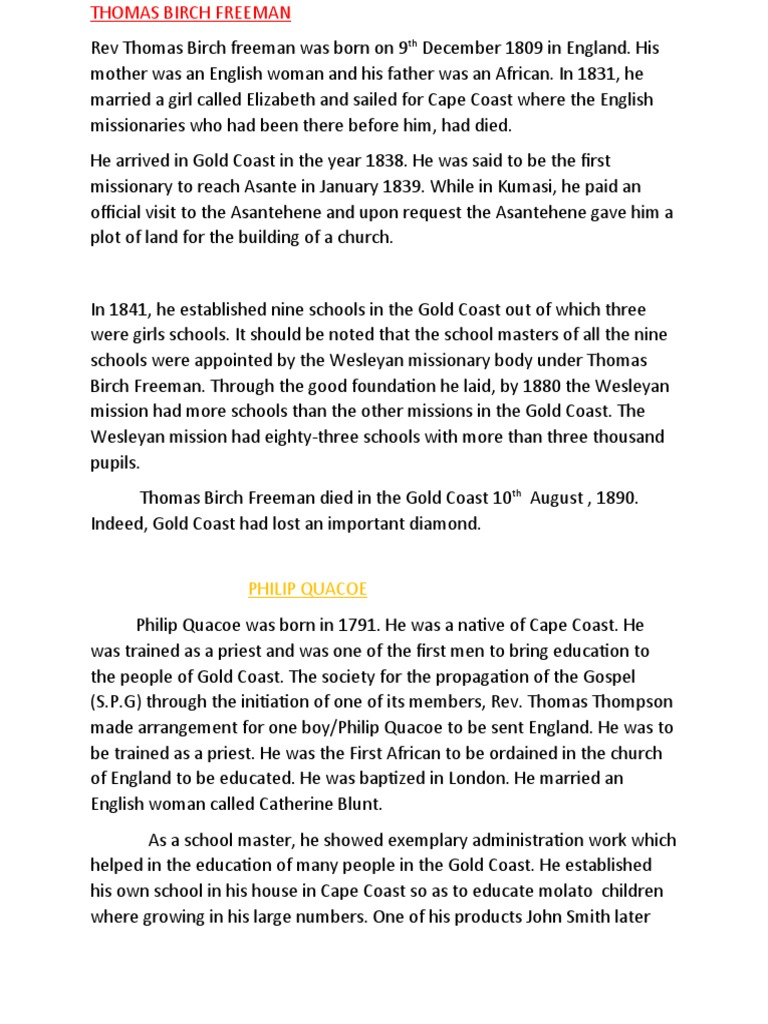 Thomas Birch Freeman | PDF | Protestantism