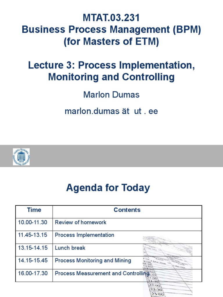 BPM Lecture 3 (Implement, Execute, Control) | PDF | Enterprise Resource ...