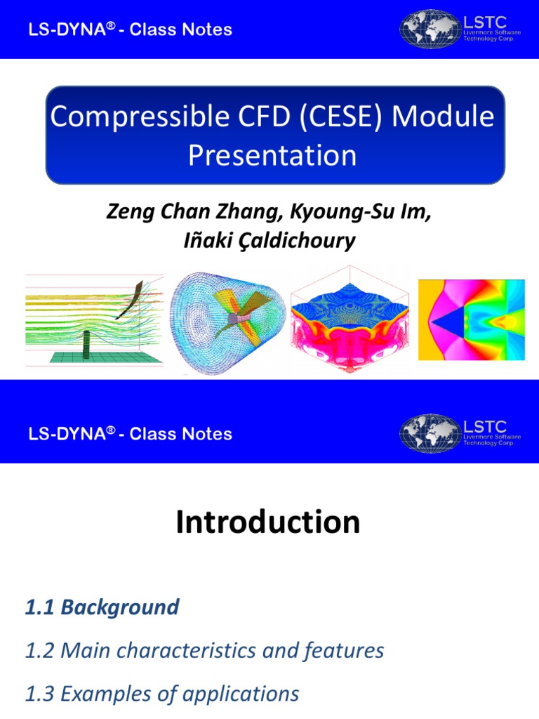 Compressible CFD (CESE) Module Presentation: Zeng Chan Zhang, Kyoung-Su ...