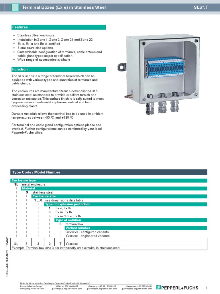 Features: SL Metal Enclosure S 1 ... 6 See Dimensions Data Table 1 3 5 ...