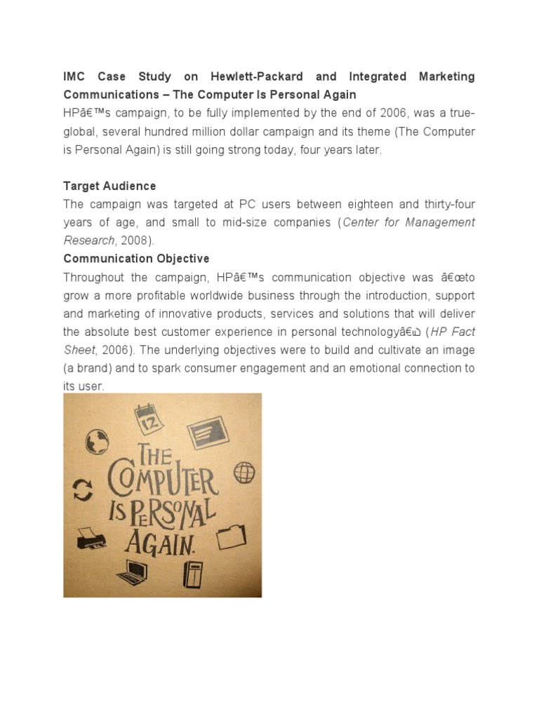 IMC Case Study On Hewlett | PDF | Marketing Communications | Influence ...