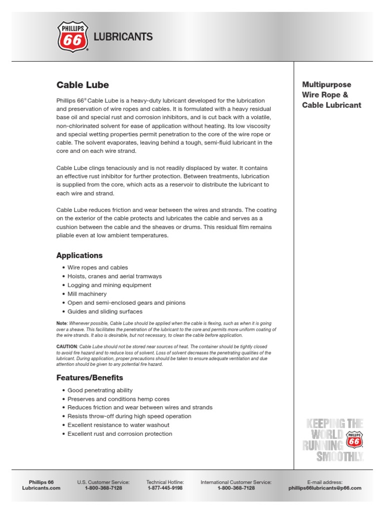 Lubricants: Cable Lube | PDF | Lubricant | Wire