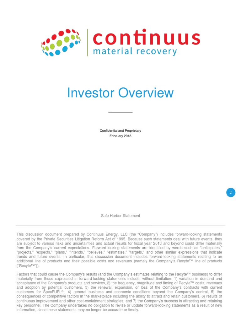 Continuus Material Recovery - Overview - v2.28.18 PDF | PDF | Municipal ...