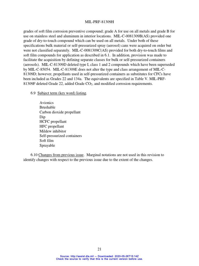 MIL-PRF-81309 REV. H - Part21 | PDF