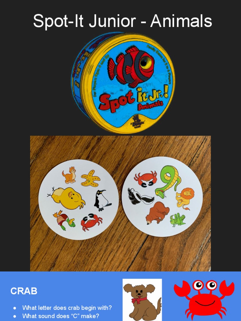 Spot-It Junior: Animal Letters Game | PDF